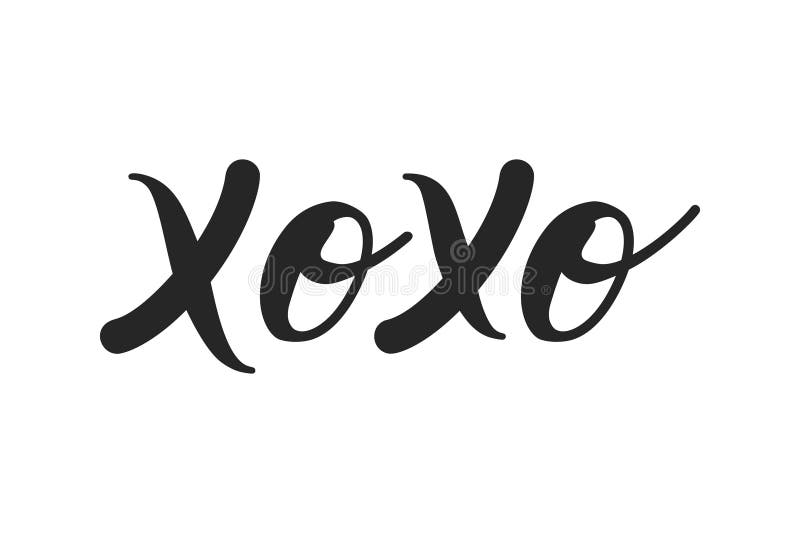Black XOXO Hugs and Kisses Text Vector Stock Vector - Illustration of ...