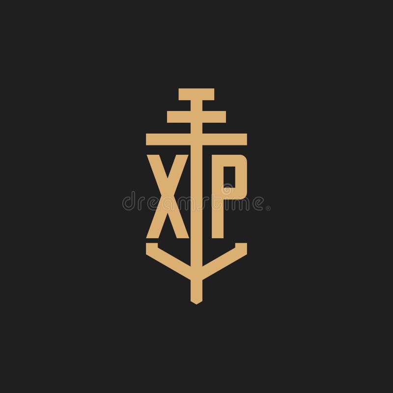 XP Initial Logo Monogram with Pillar Icon Design Vector Stock Vector ...