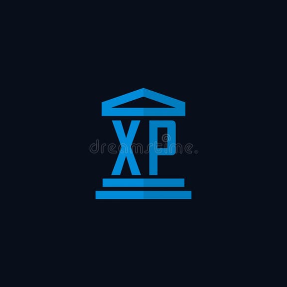 XP Initial Logo Monogram with Simple Courthouse Building Icon Design ...