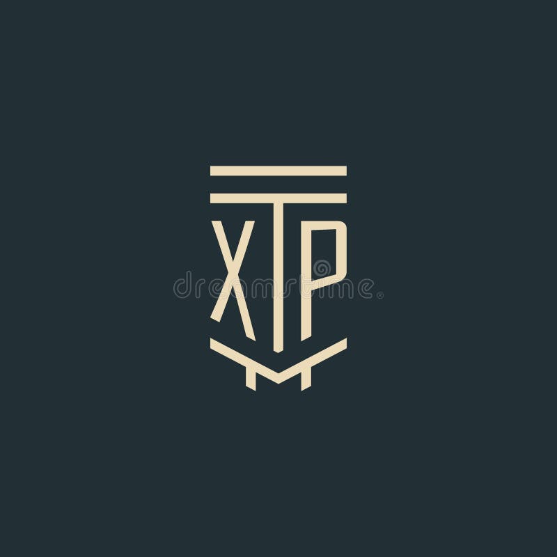 XP Initial Monogram with Simple Line Art Pillar Logo Designs Stock ...