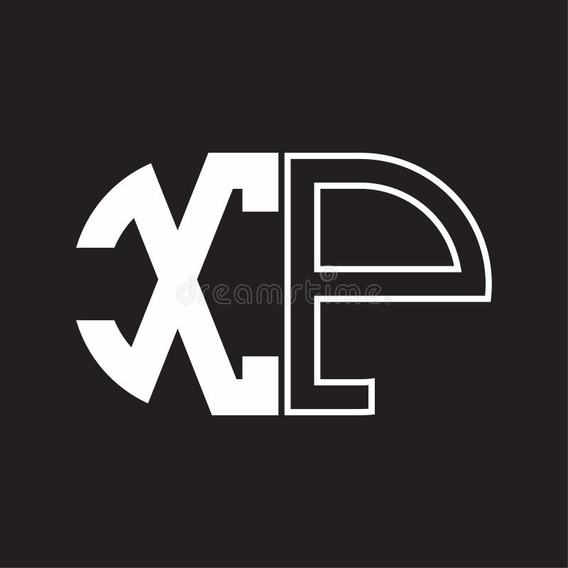XP Letter Logo Monogram with Oval Shape Negative Space Design Template ...