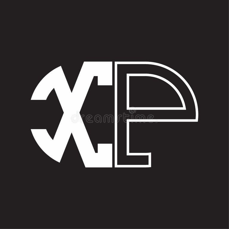 XP Letter Logo Monogram with Oval Shape Negative Space Design Template ...