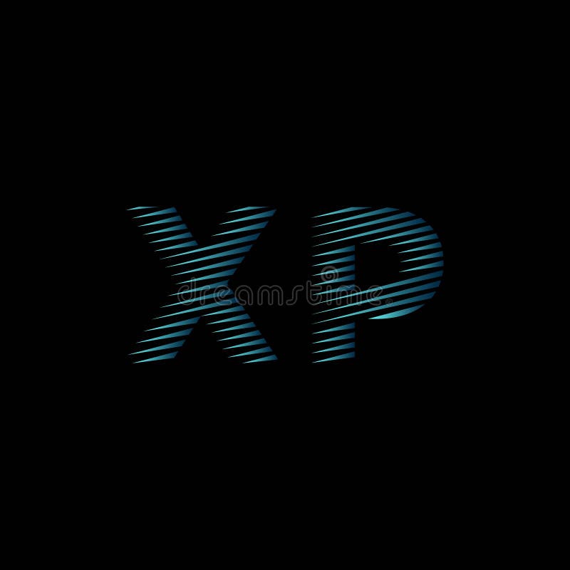 XP Monogram Lines Style Blue Light Vector Stock Vector - Illustration ...