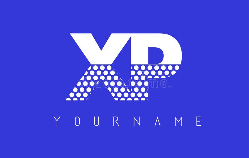 XP X P Dotted Letter Logo Design with Blue Background. Stock Vector ...
