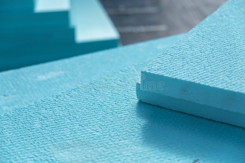 XPS Polystyrene Insulation Boards Stock Photo - Image of turquoise ...