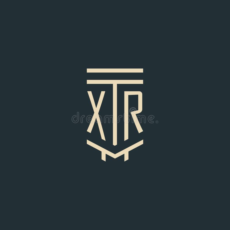 XR Initial Monogram with Simple Line Art Pillar Logo Designs Stock ...