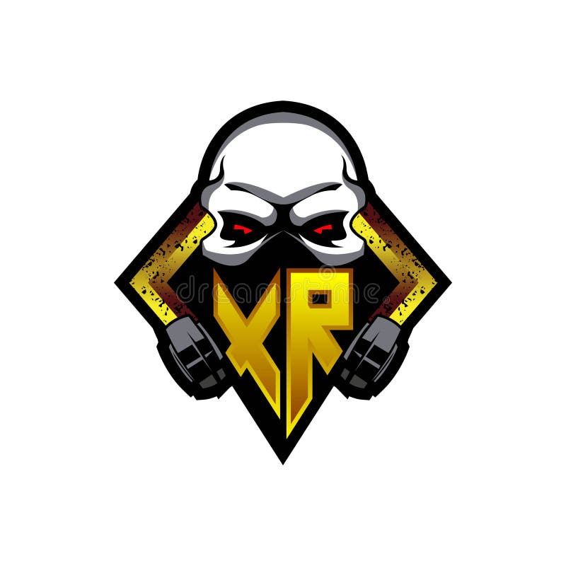 XR Logo Monogram with Skull Shape Designs Template Stock Vector ...