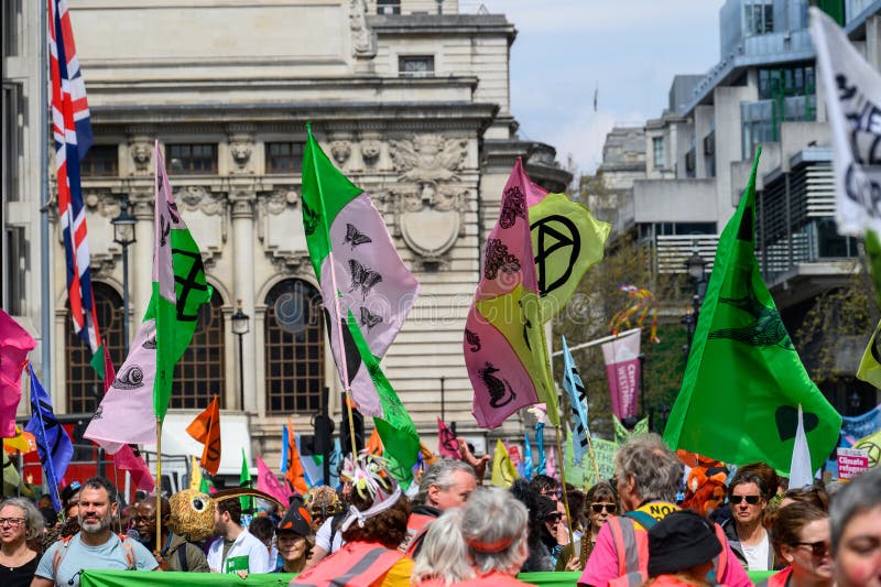 XR Protest: Colourful Flags Editorial Photo - Image of colourful ...