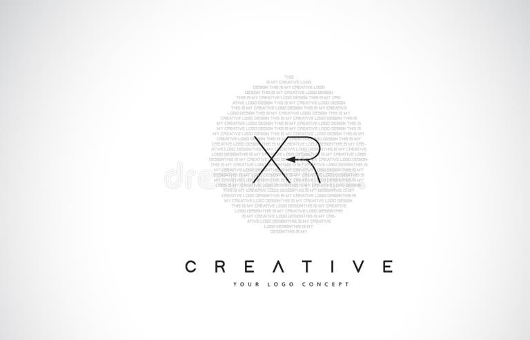 XR X R Logo Design with Black and White Creative Text Letter Vector ...