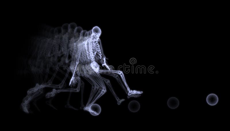 Xray of Human Skeleton Playing Basketball Stock Illustration ...