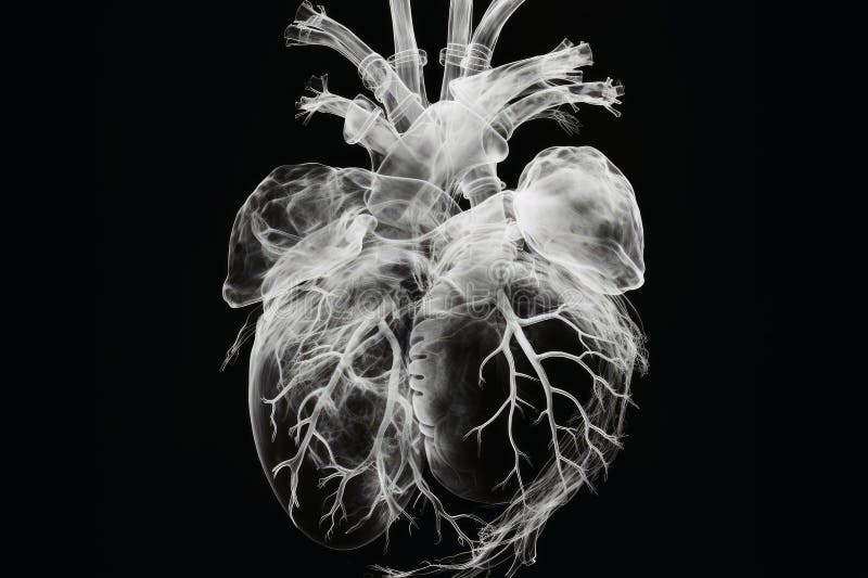An Xray Image of a Human Heart Stock Illustration - Illustration of ...