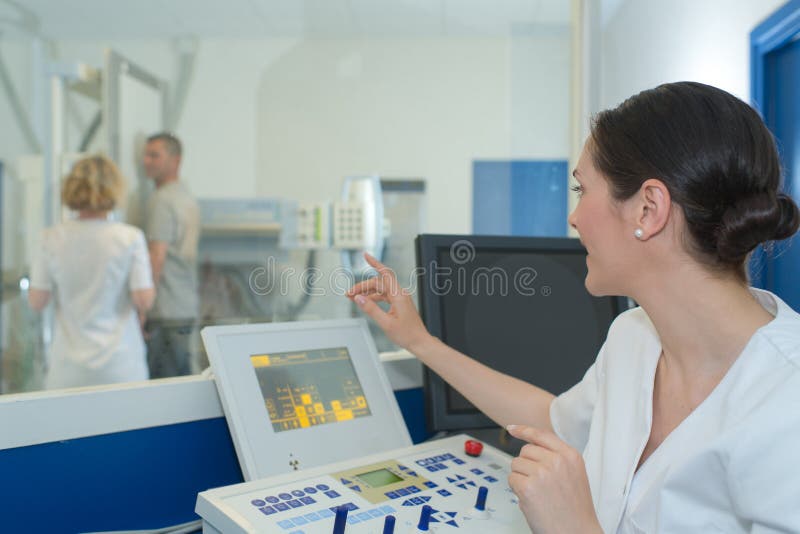 Xray Operator Waiting for Patient Stock Photo - Image of dentist ...