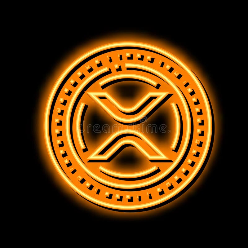 Xrp Cryptocurrency Neon Glow Icon Illustration Editorial Photography ...