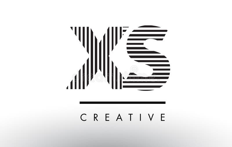 XS X S Black and White Lines Letter Logo Design. Stock Vector ...