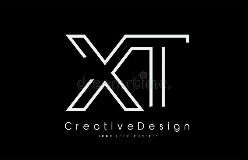 XT X T Letter Logo Design in White Colors Stock Vector - Illustration ...