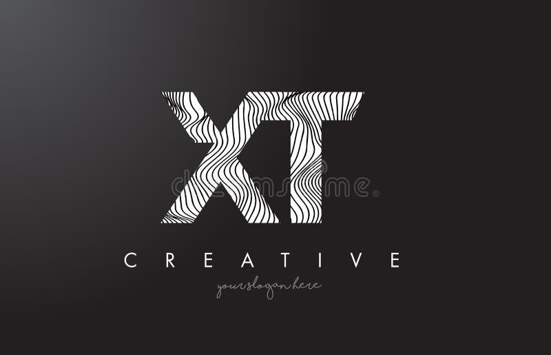 XT X T Letter Logo with Zebra Lines Texture Design Vector. Stock Vector ...