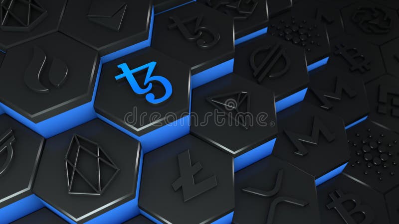 XTZ Tezos Coin Abstract Cryptocurrency with Blockchain Network ... XTZ Tezos Coin Abstract Cryptocurrency with Blockchain Network ...