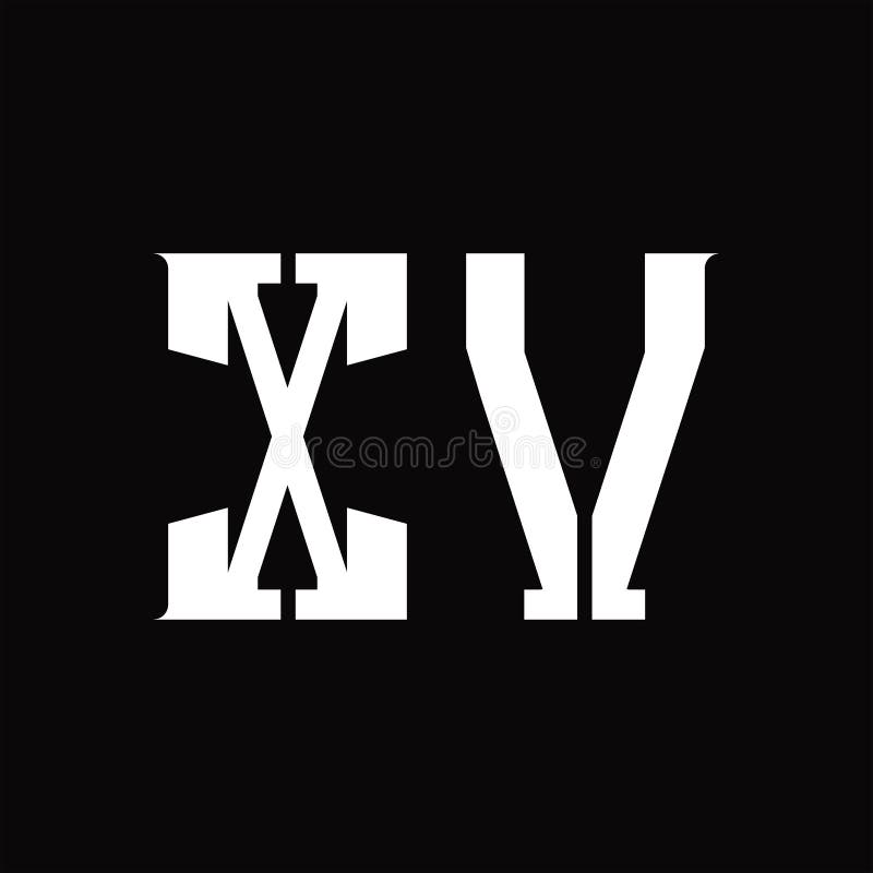XV Logo Monogram with Middle Slice Design Template Stock Vector ...