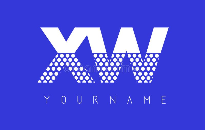 XW X W Dotted Letter Logo Design with Blue Background. Stock Vector ...