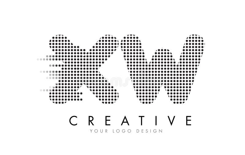 XW X W Letter Logo with Black Dots and Trails. Stock Vector ...