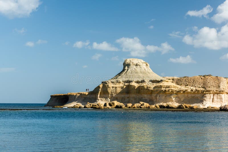 Xwejni Bay in Malta. Pristine Beach and Rock Formations Stock Image ...