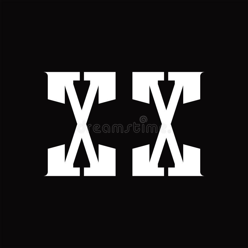 XX Logo Monogram with Middle Slice Design Template Stock Vector ...