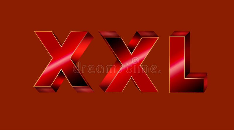 XXL 3D letter red stock vector. Illustration of element - 150904542