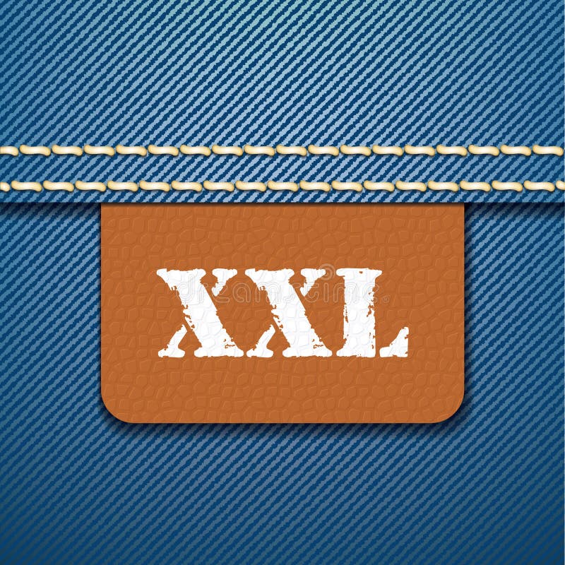 XL size clothing label - stock vector. Illustration of jeans - 43472446
