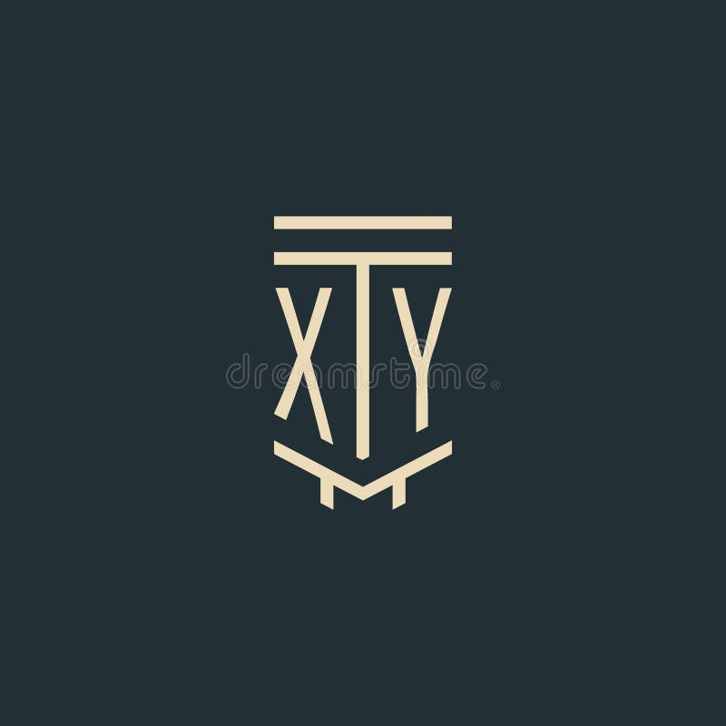 XY Initial Monogram with Simple Line Art Pillar Logo Designs Stock ...