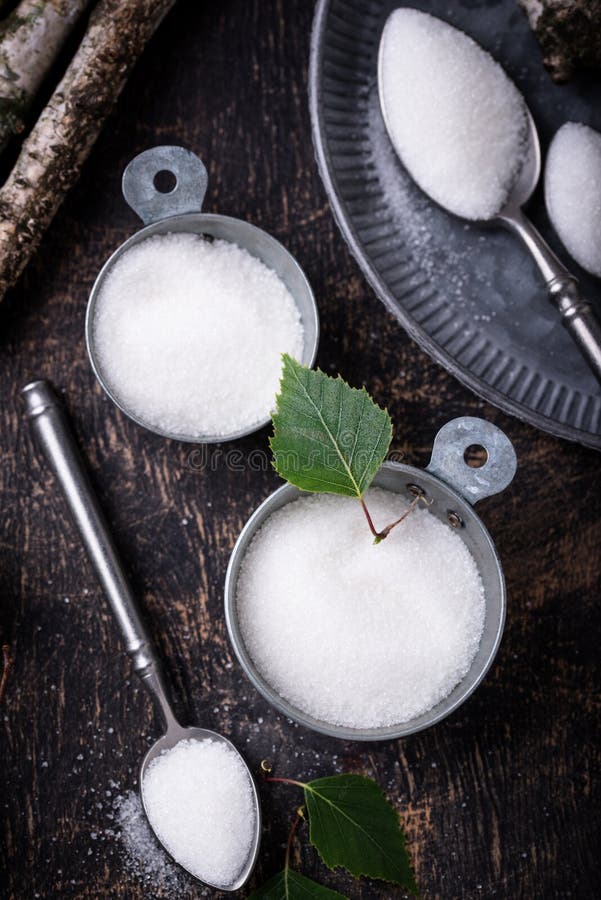 Xylitol or Birch Sugar for Diabetics Stock Photo - Image of healthy ...