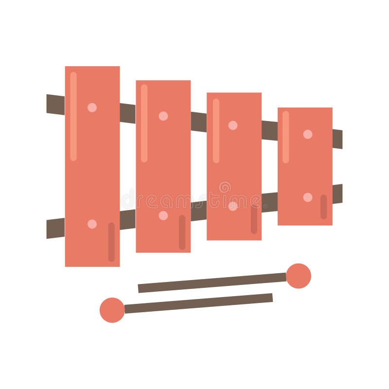 Xylophone Cartoon Flat Icon. Vector Stock Vector - Illustration of ...