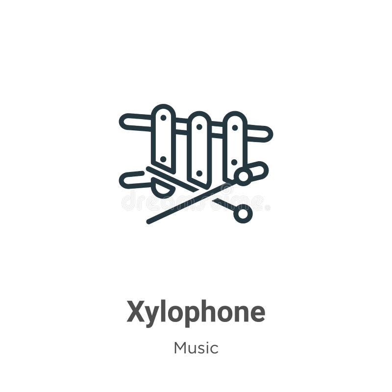 Xylophone Outline Vector Icon. Thin Line Black Xylophone Icon, Flat ...