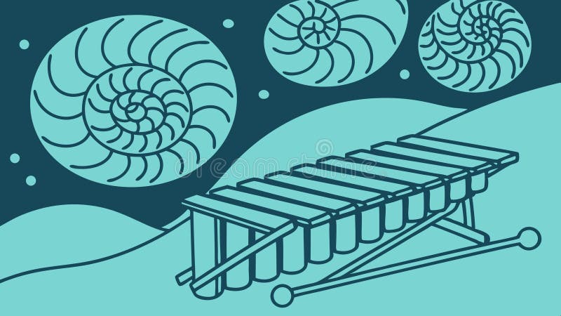 Xylophone with Seashell Pattern, Ocean Melody, Vector Design Generative ...