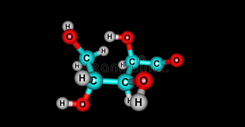 Xylose Molecular Structure Isolated on Black Stock Illustration ...