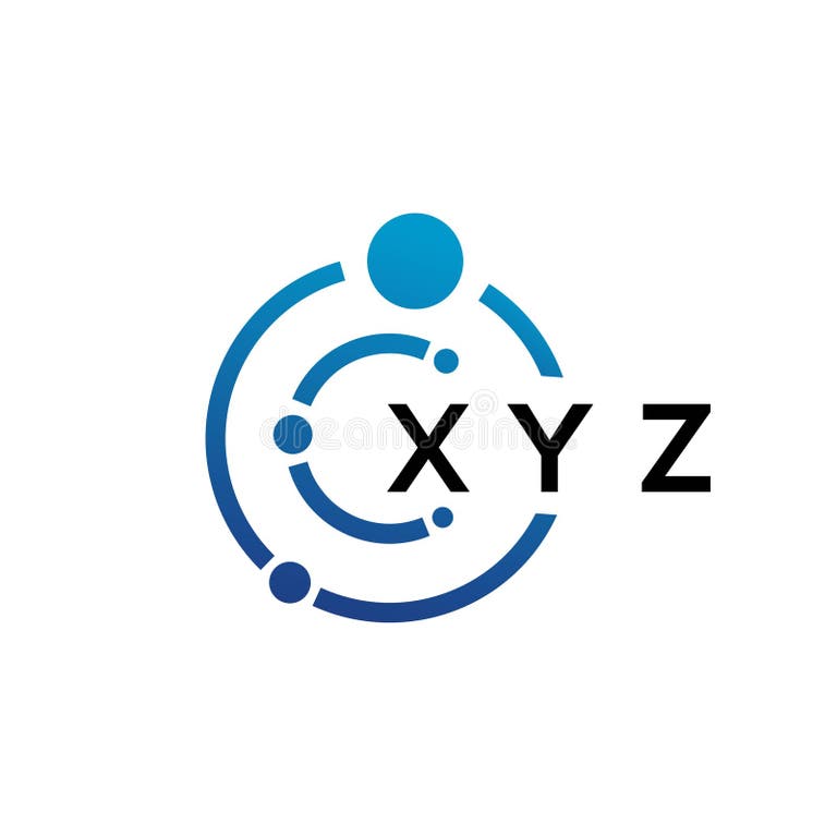 XYZ Letter Technology Logo Design on White Background. XYZ Creative ...