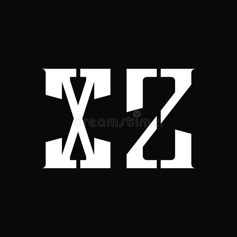XZ Logo Monogram with Middle Slice Design Template Stock Vector ...