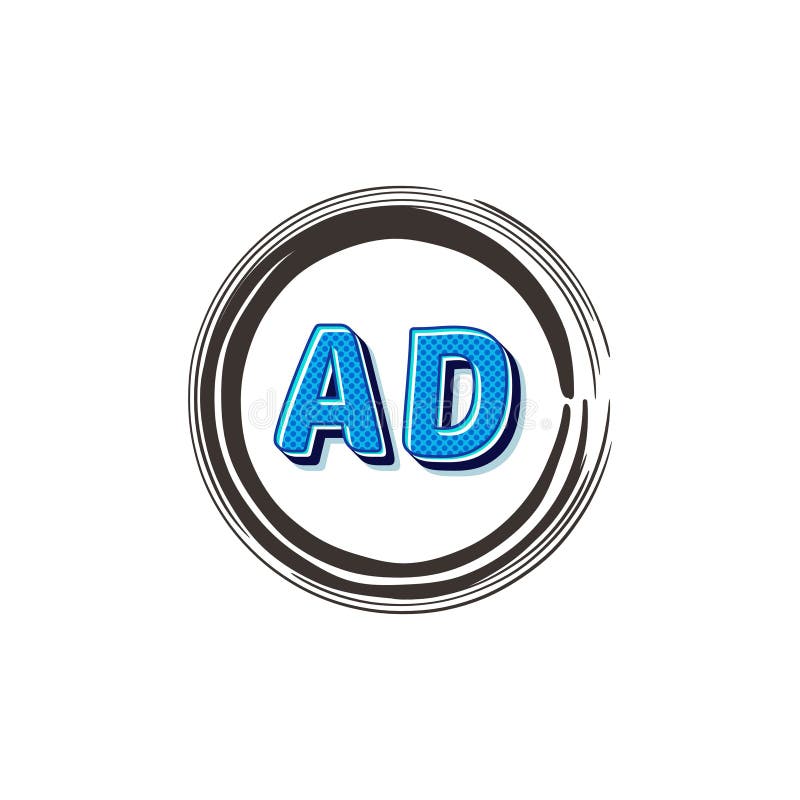 AD Creative Unique Abstract Modern Geometric Vector Symbol Font Logo ...