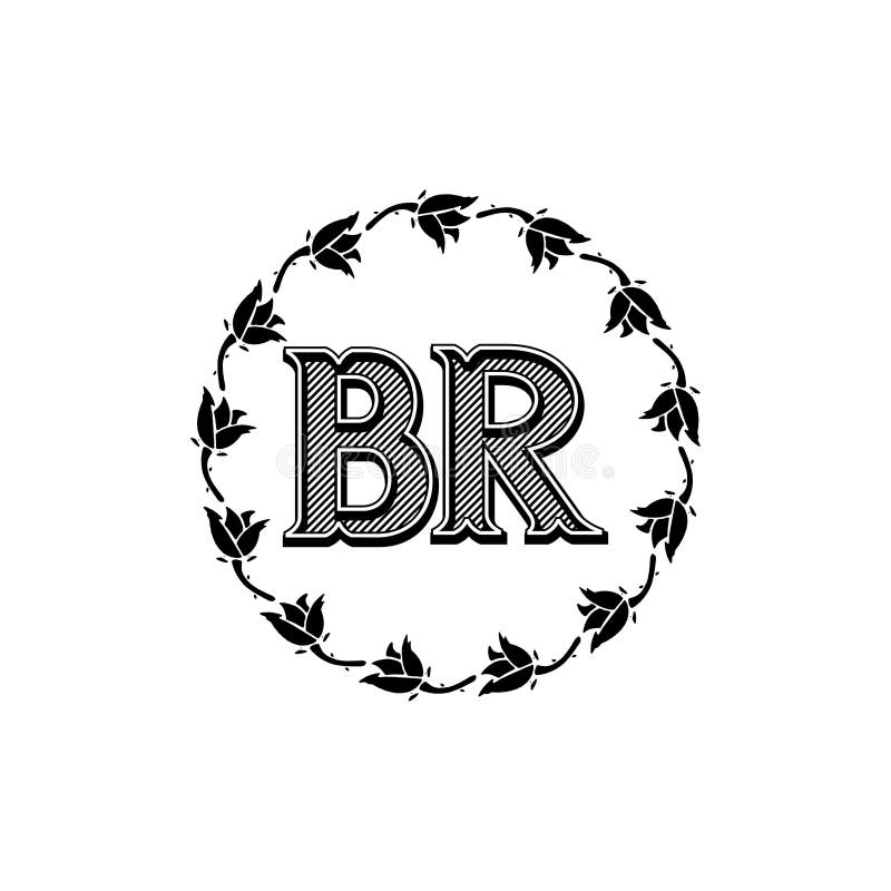BR Creative Unique Abstract Modern Geometric Vector Symbol Font Logo ...