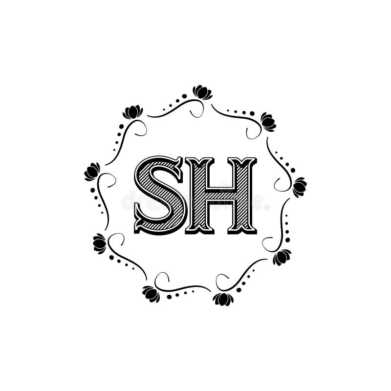 SH Creative Unique Abstract Modern Geometric Vector Symbol Font Logo ...