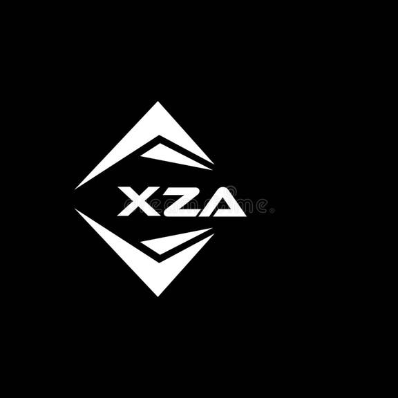 XZA Abstract Monogram Shield Logo Design on Black Background. XZA ...