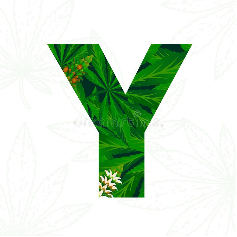 A Letter with Cannabis Leaf for Logo Design. Editorial Stock Photo ...