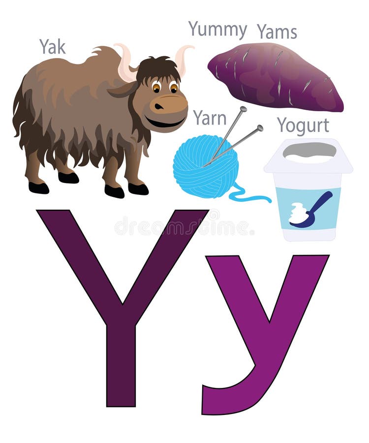 Y for Words with Pictures stock illustration. Illustration of worksheet ...