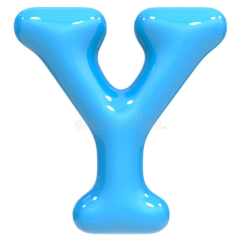 Y Font Blue 3D with White Background Stock Illustration - Illustration ...