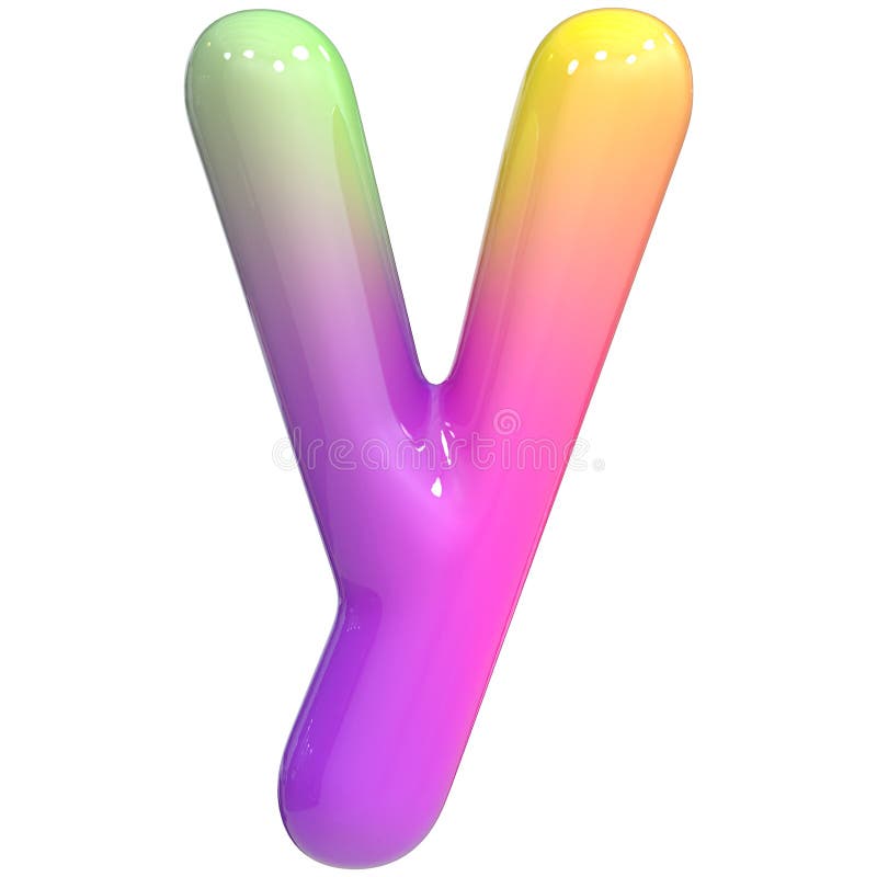 Y Font Gradient 3D with White Background Stock Illustration ...