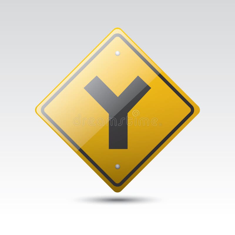Y Fork Junction Sign. Vector Illustration Decorative Design Stock ...