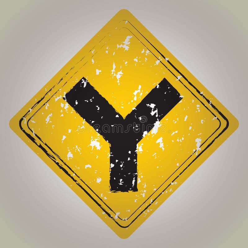 Y Intersection Ahead Sign. Vector Illustration Decorative Design Stock ...