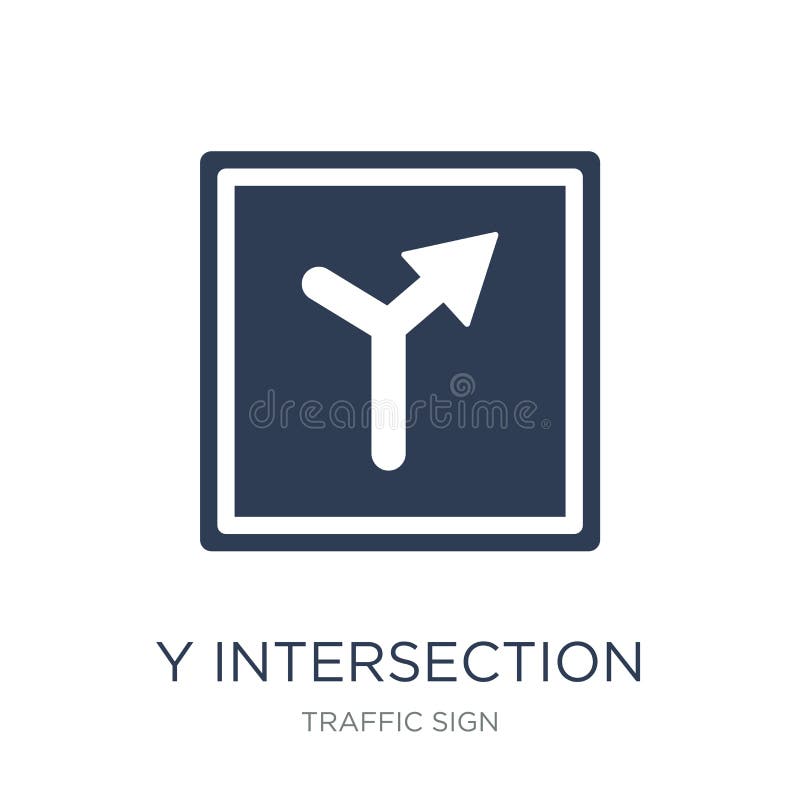 Y Intersection Sign Icon. Trendy Flat Vector Y Intersection Sign Stock ...