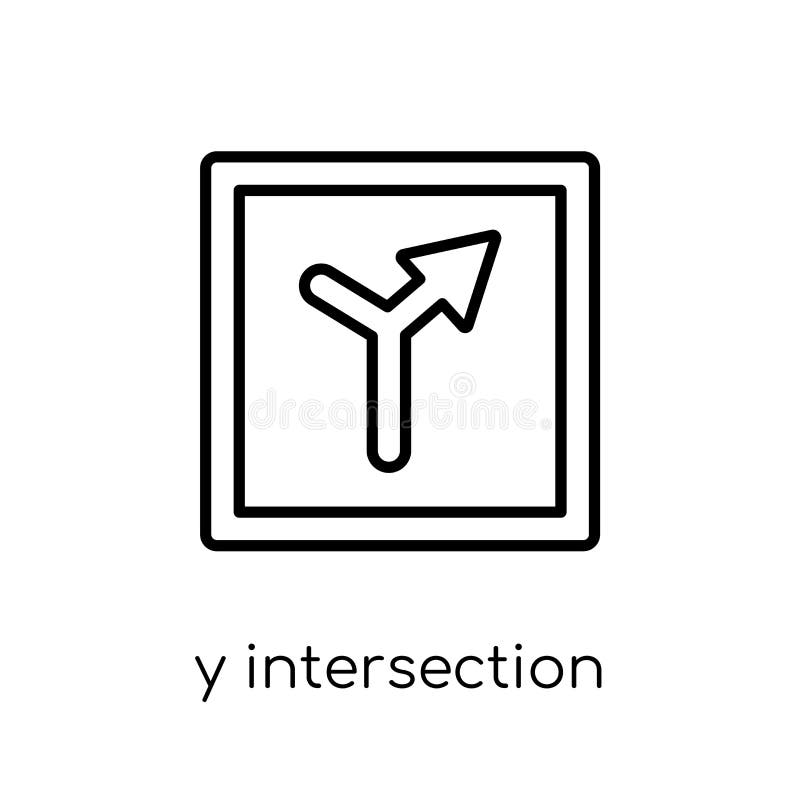 Y Intersection Sign Icon. Trendy Modern Flat Linear Vector Y Int Stock ...
