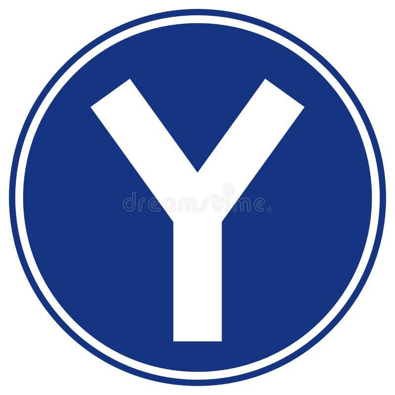 Y -Junction Traffic Road Sign,Vector Illustration, Isolate on White ...