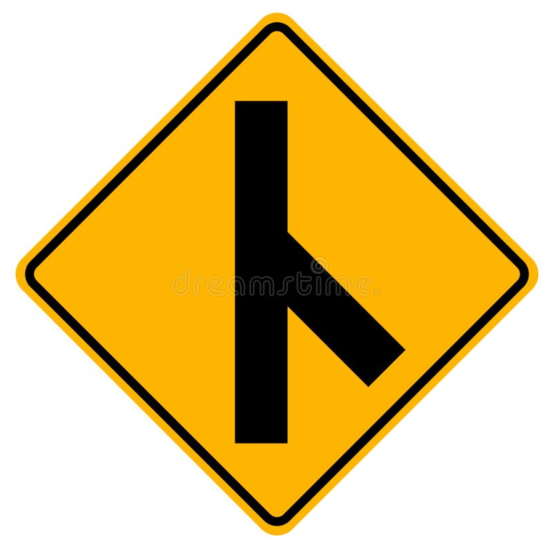 Y -Junction Traffic Road Sign,Vector Illustration, Isolate on White ...